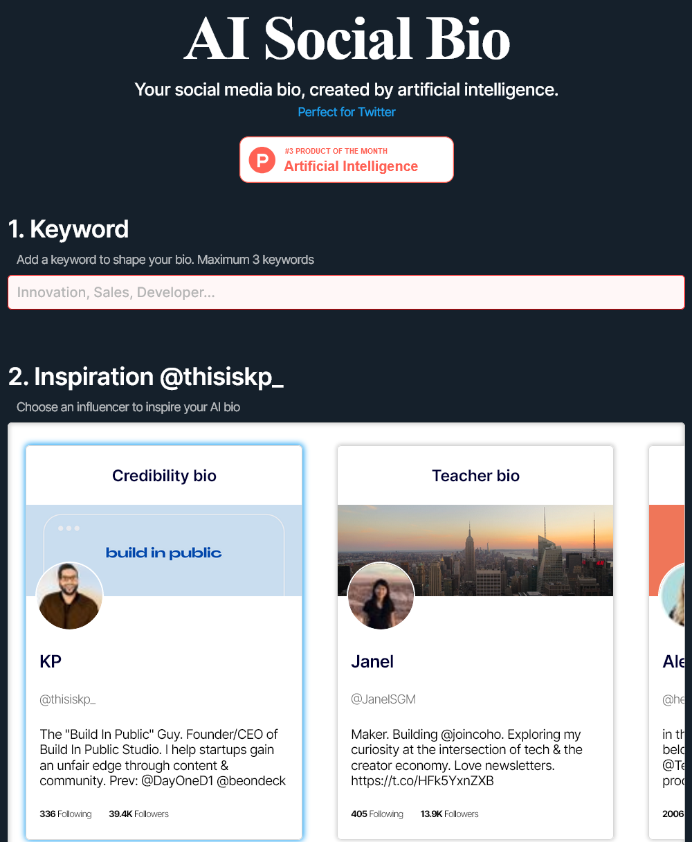 AI Social Bio - Easy With AI