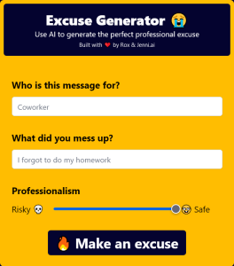 Excuse Generator - Easy With AI