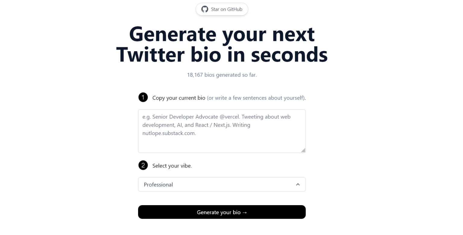 TwitterBio - Easy With AI
