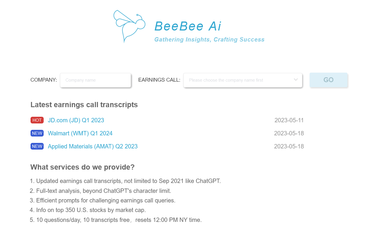 BeeBee.Ai - Stock Analysis Powered by AI - Easy With AI