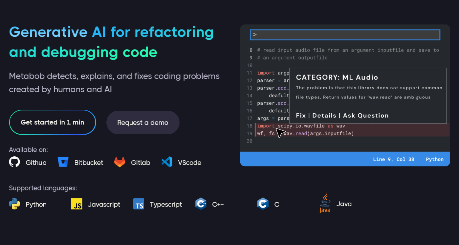 Metabob - AI Code Review - Easy With AI