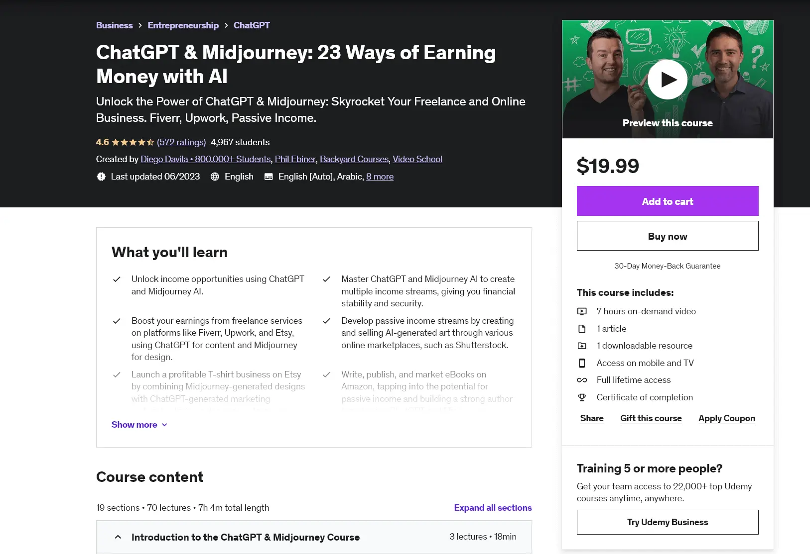 23 Ways of Earning Money with AI - Course - Easy With AI