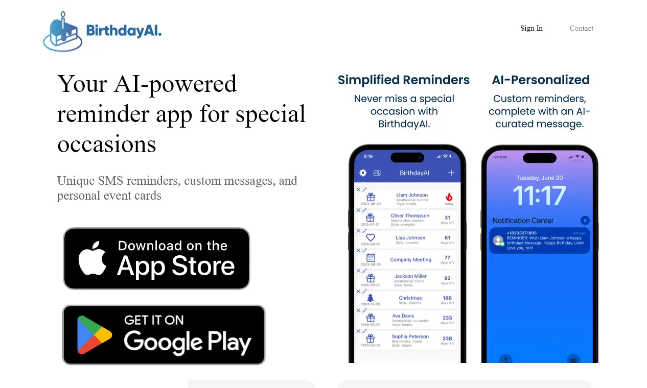BirthdayAI - AI Birthday Reminder App - Easy With AI