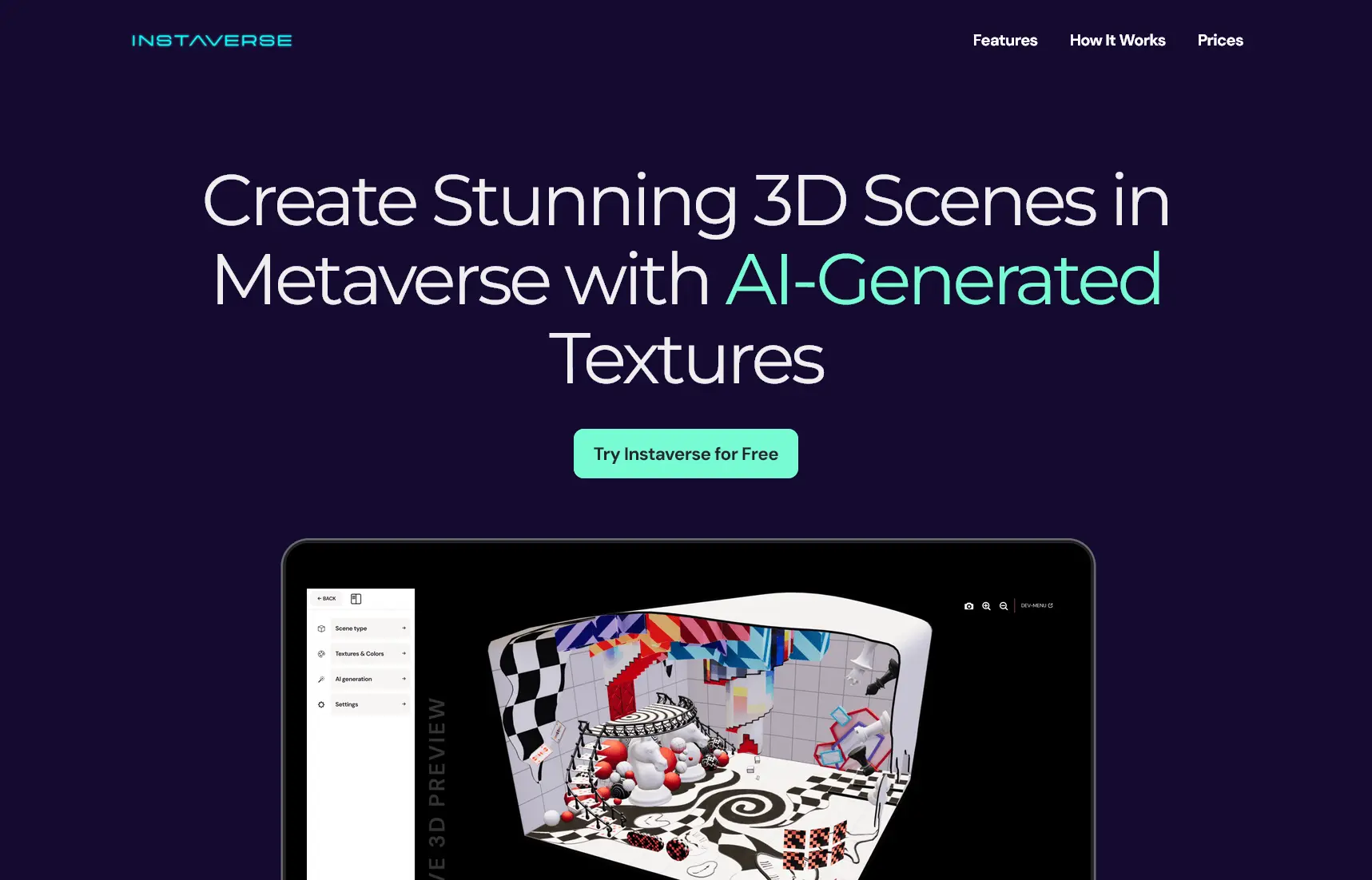 Instaverse - AI 3D Scenes & Textures - Easy With AI