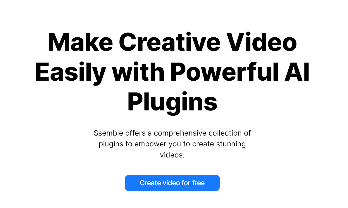 Ssemble - Online AI Video Editor - Easy With AI