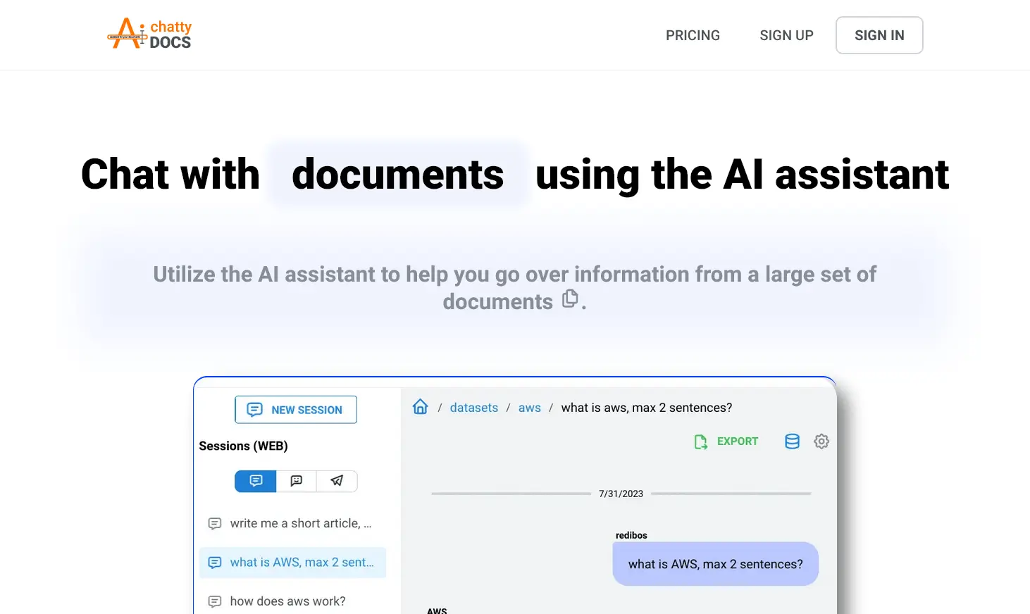ChattyDocs - Create AI Assistants from Datasets - Easy With AI
