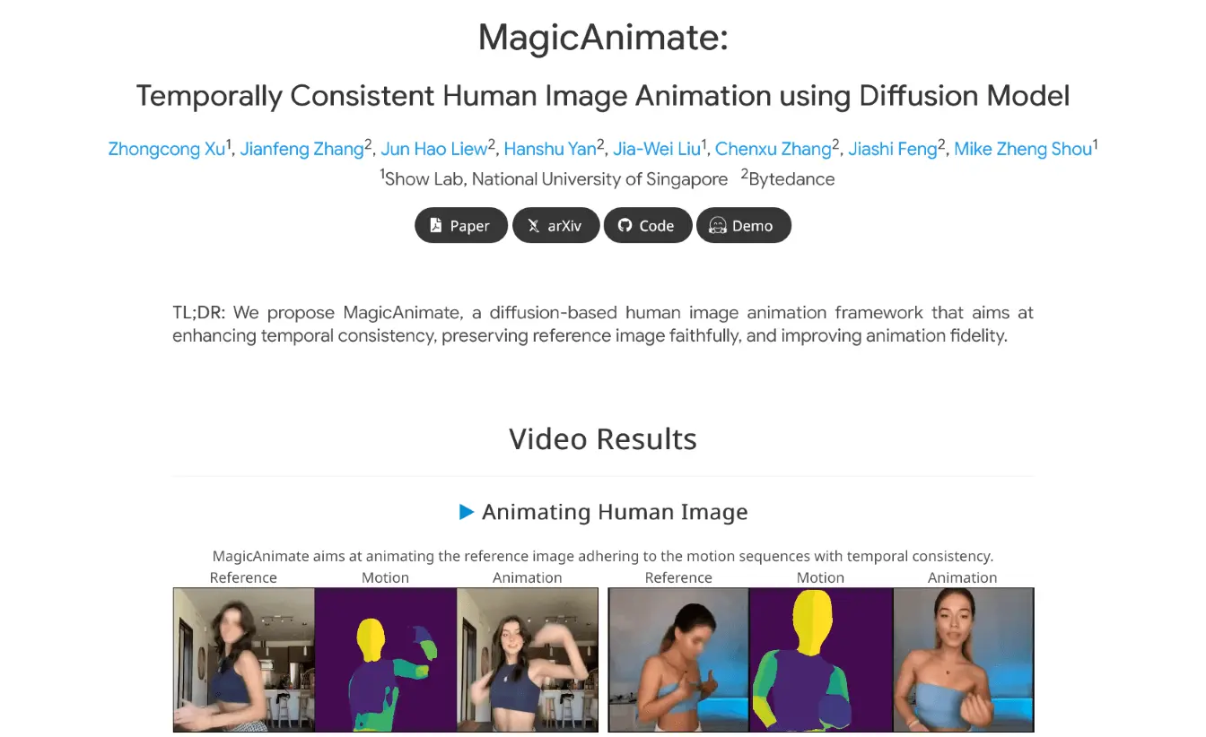 MagicAnimate - AI Image-to-Animation - Easy With AI