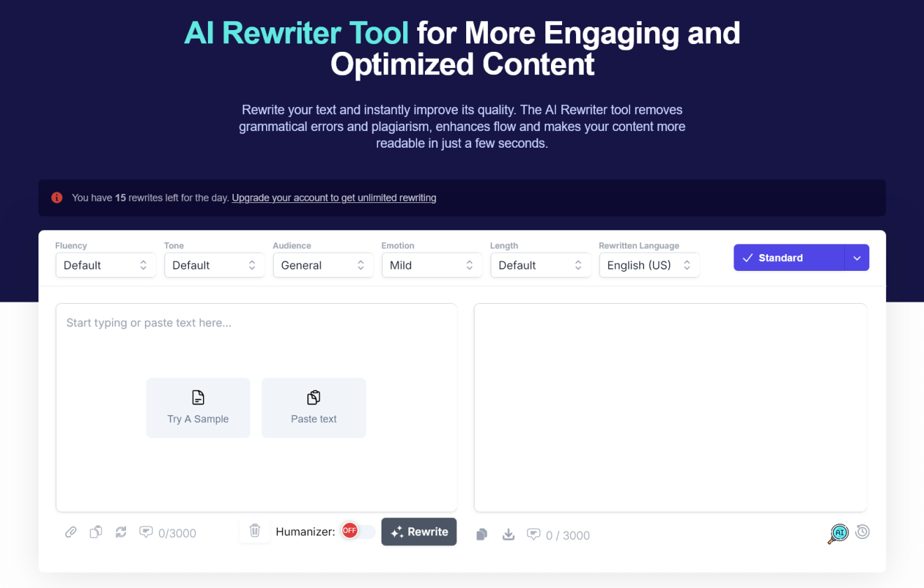 AI Rewriter and Humanizer - Easy With AI
