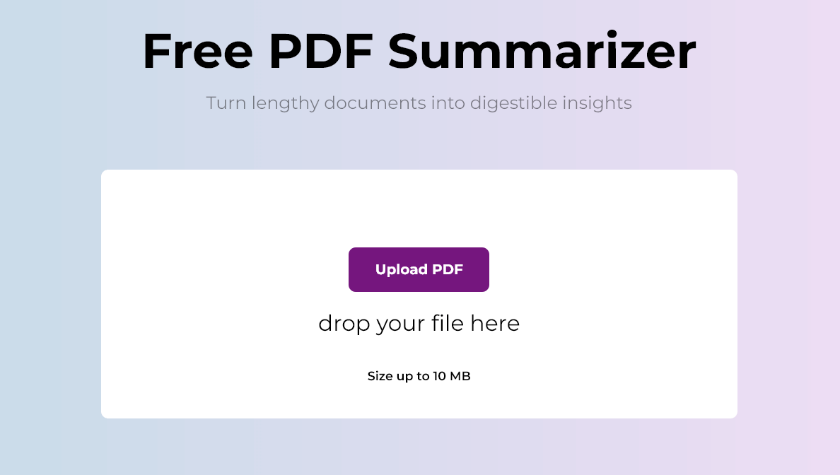 PDF Summarizer - Easy With AI