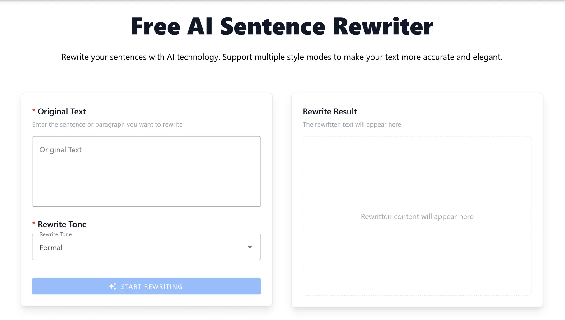 Sentence Rewriter - Easy With AI